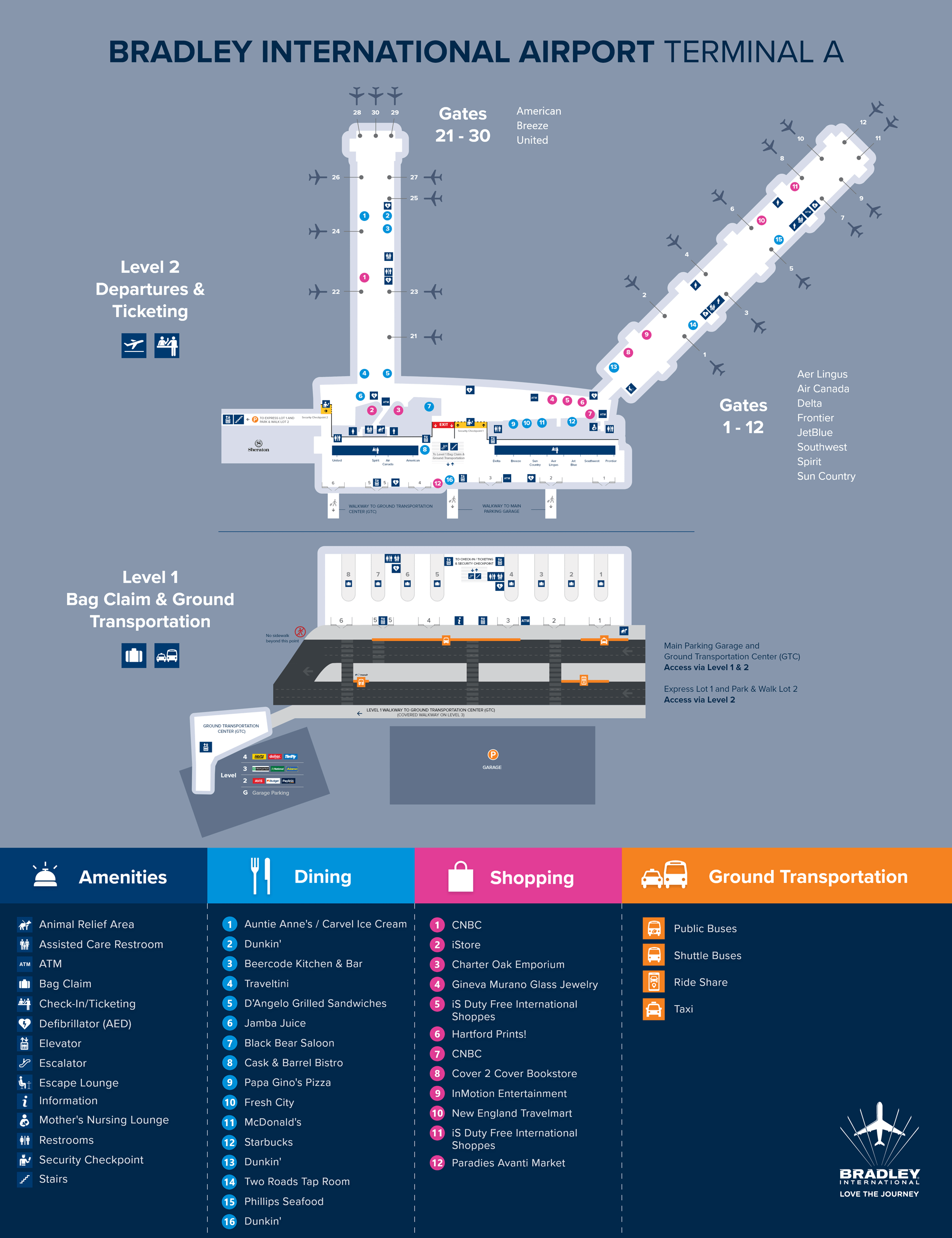 Bradley International Airport Map | Bradley International Airport
